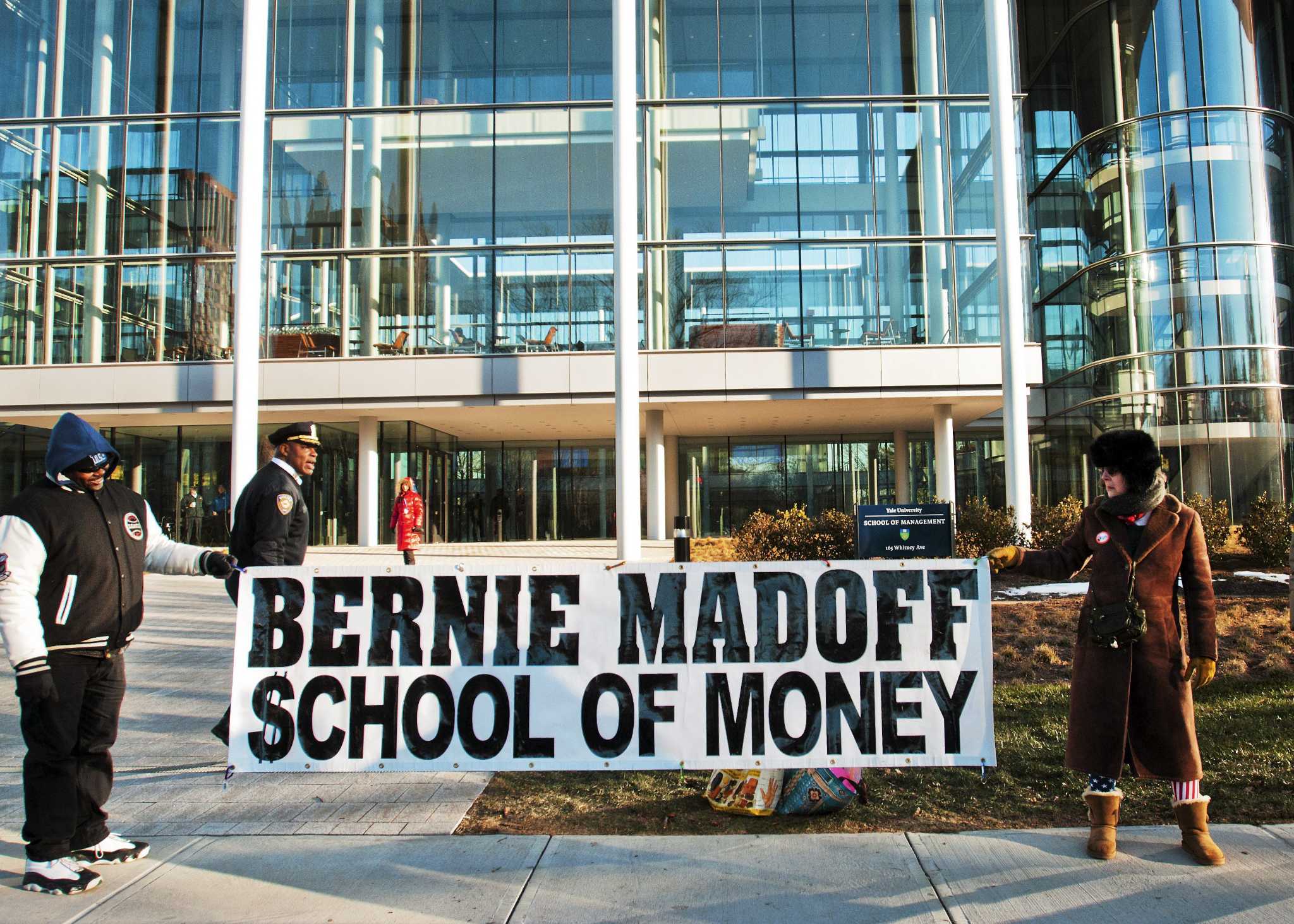 Yale’s new building opens to applause and protest in New Haven