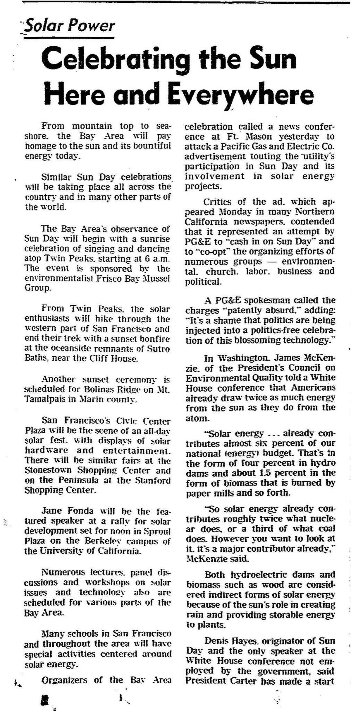 When the solar-energy movement got its day in the sun in SF