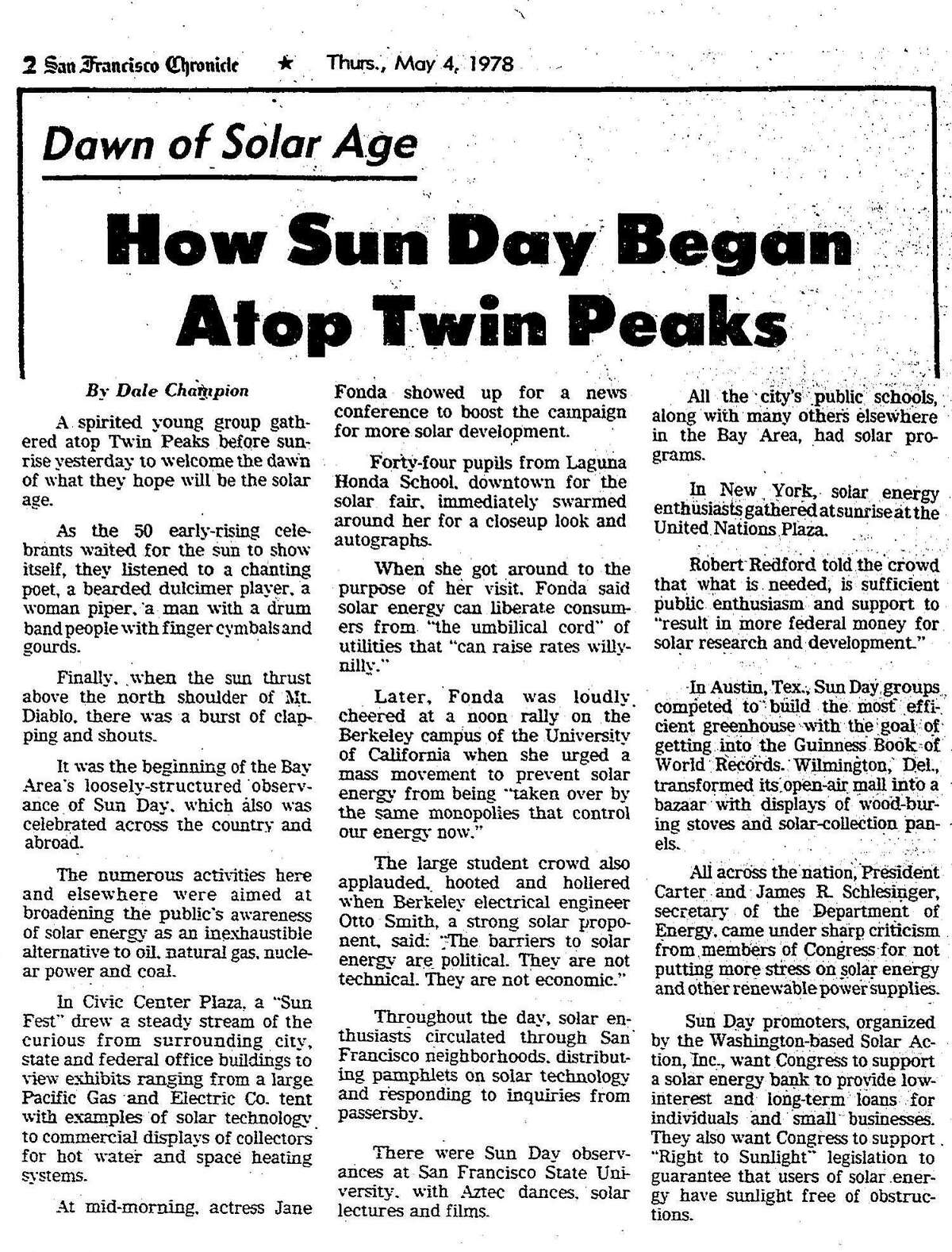 When the solar-energy movement got its day in the sun in SF