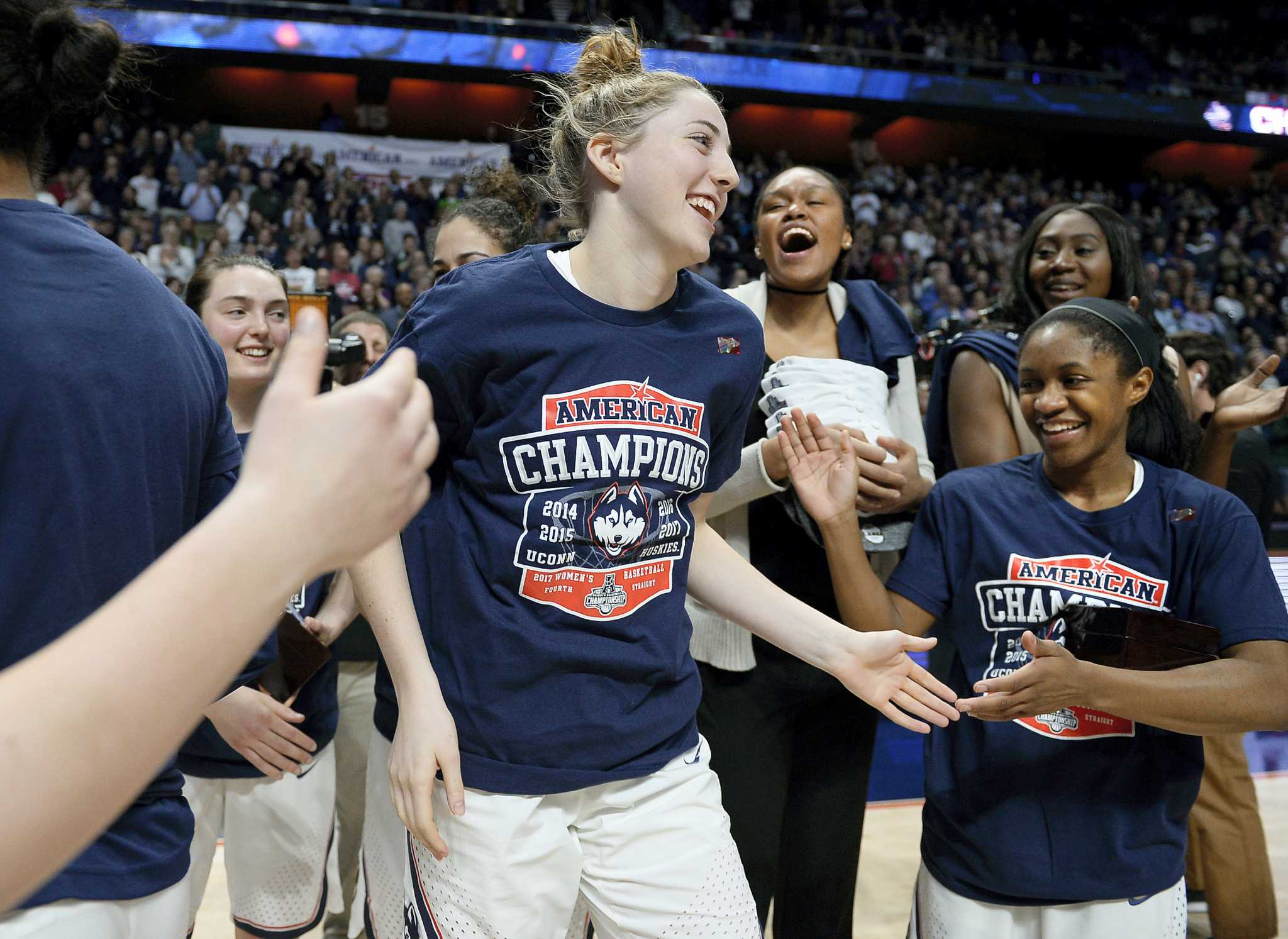 Katie Lou Samuelson enjoys record night as UConn women roll to AAC title