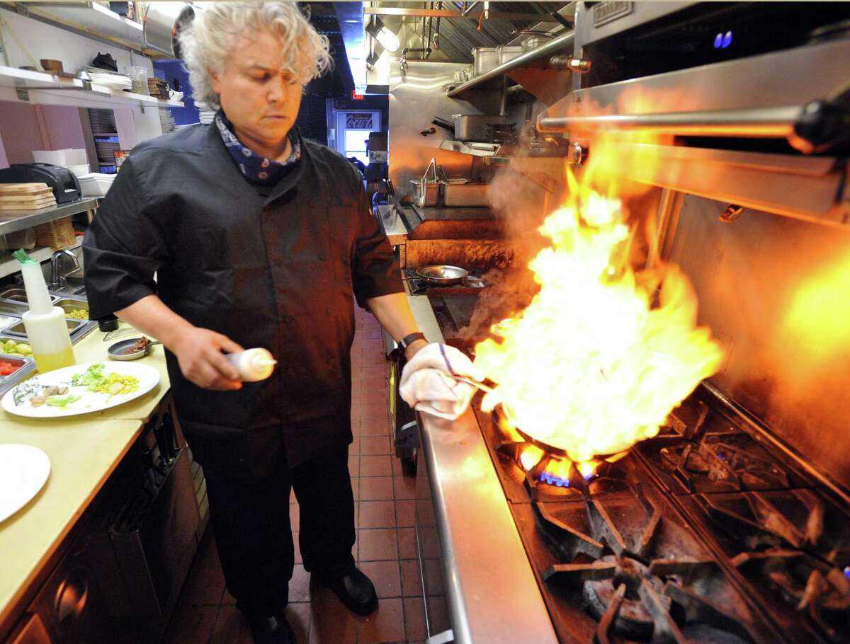 Photos of Chef Arturo Franco-Camacho Making Cod Chowder, Branford
