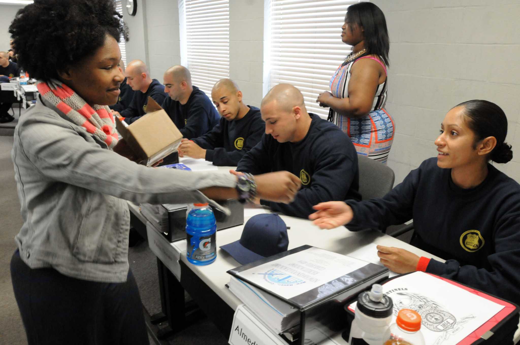 Photos of High School Students' Presentation to New Haven Police Academy