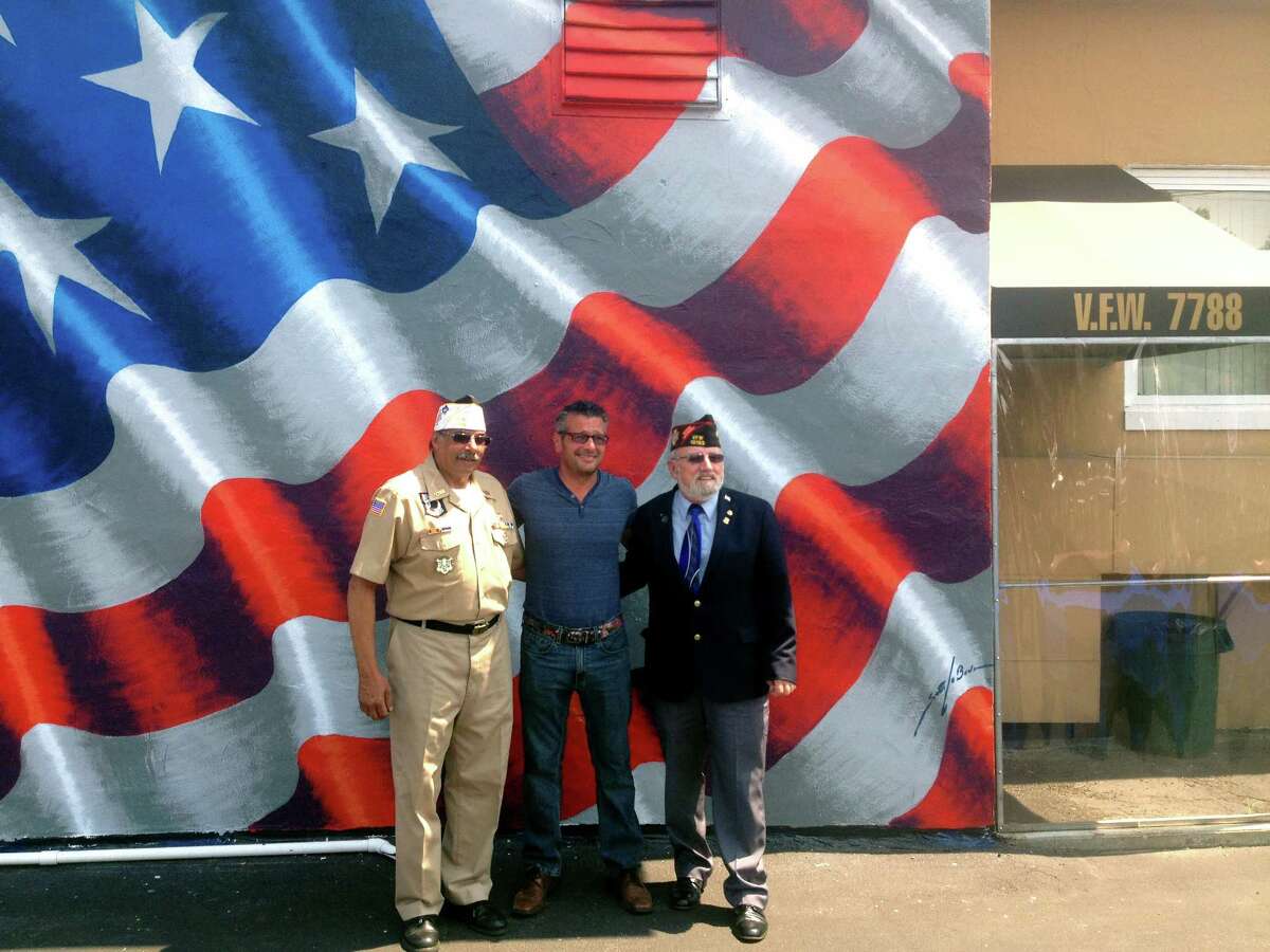 PHOTOS: Artist Scott LoBaido's American Flag painting at Milford's VFW ...