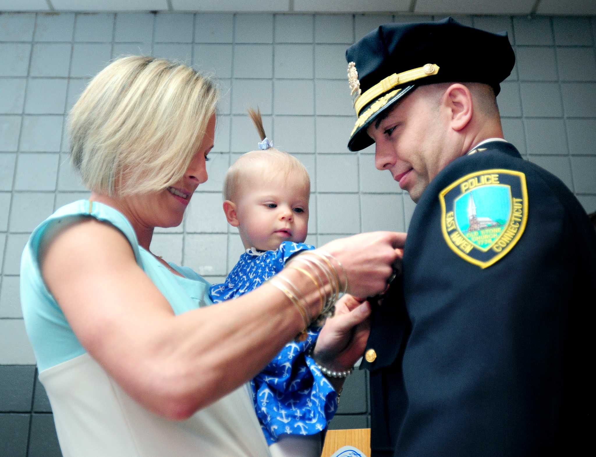 Photos of New East Haven Deputy Police Chief Edward Lennon, Jr., Sworn In