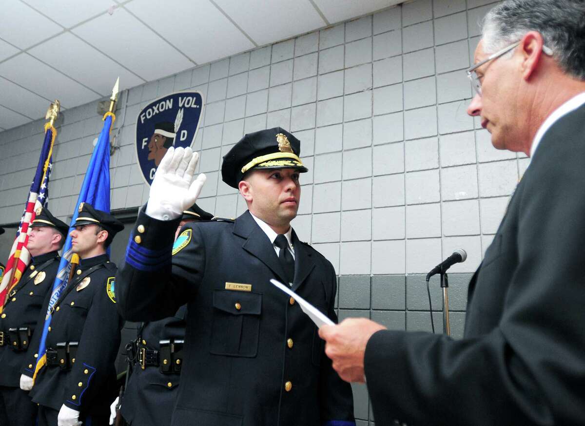 Photos of New East Haven Deputy Police Chief Edward Lennon, Jr., Sworn In