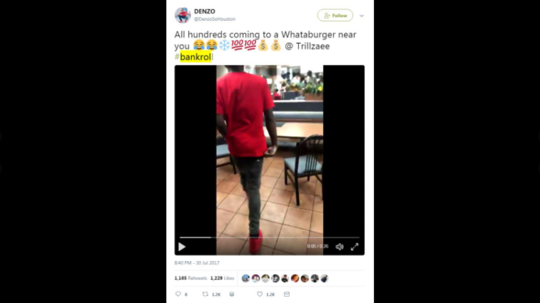 Houston rappers throw wad of cash at Whataburger customers, frenzy ensues