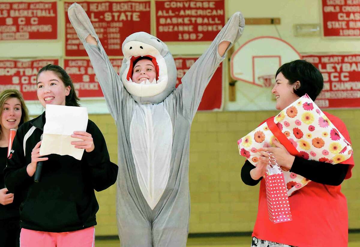 PHOTOS: The New Shark Mascot at Sacred Heart Academy
