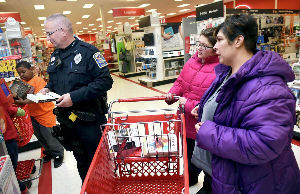 Photos of the Ansonia Police Helping with Holiday Shopping