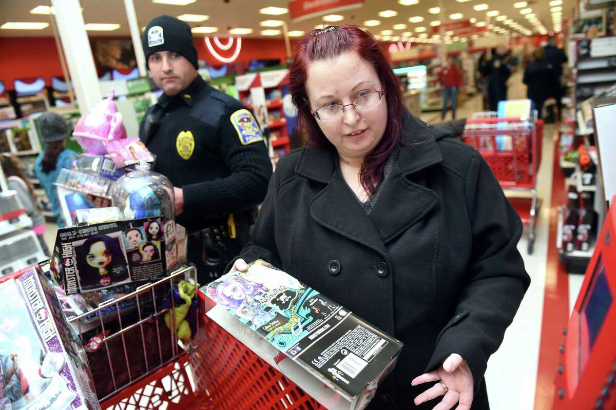 Photos of the Ansonia Police Helping with Holiday Shopping