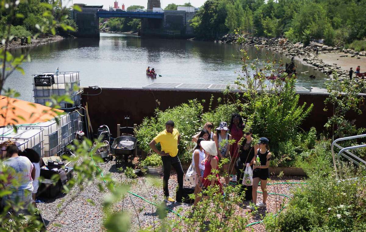 Food for the taking at floating garden