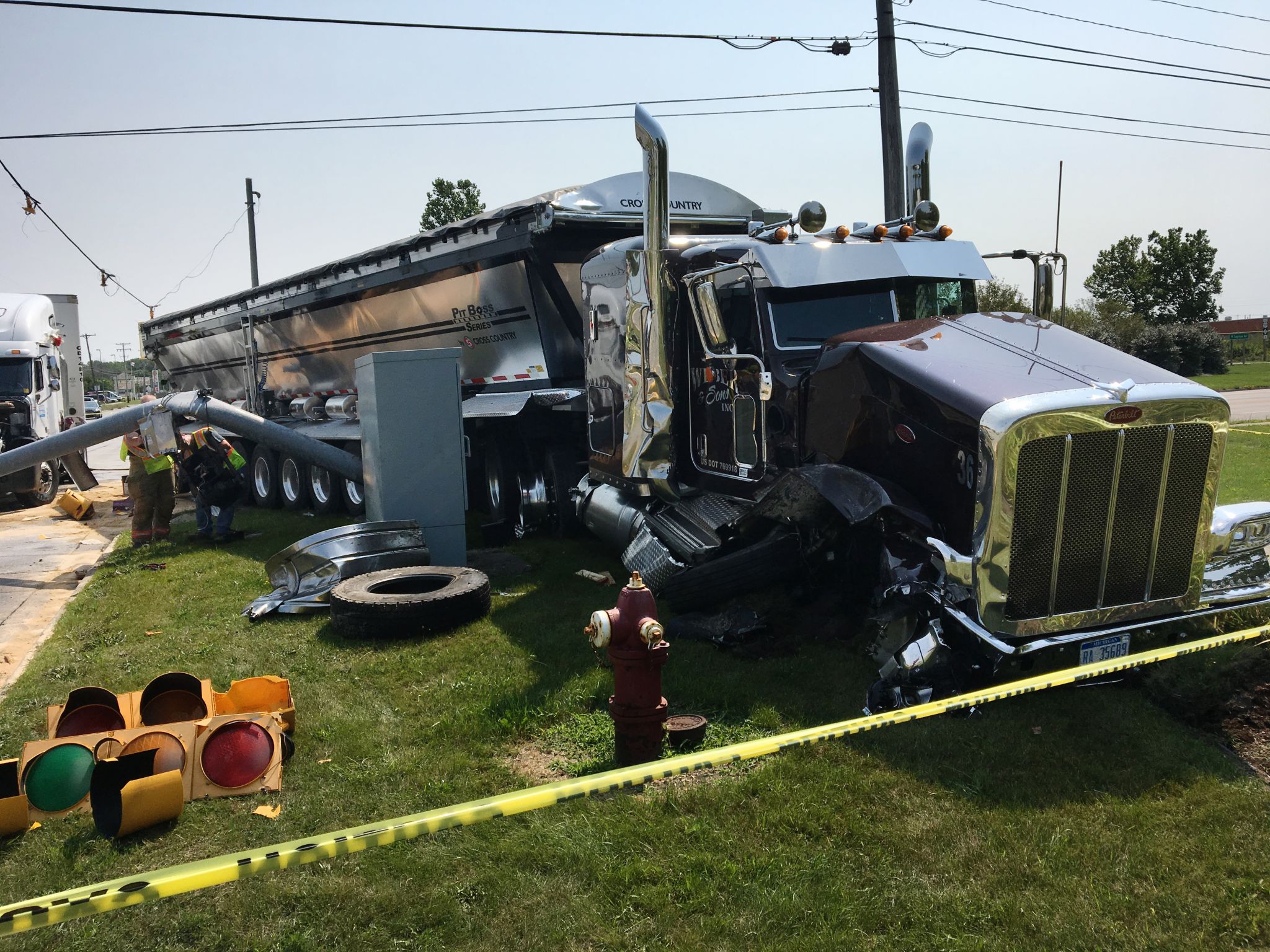 Tractor-trailer collision at Washington and Patrick