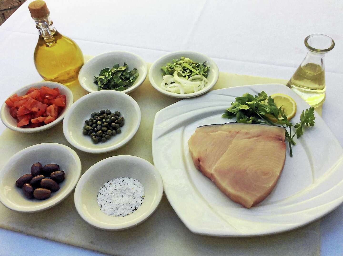 Cafe Allegre recipes for Mediterranean-style swordfish, Tuscan bean soup