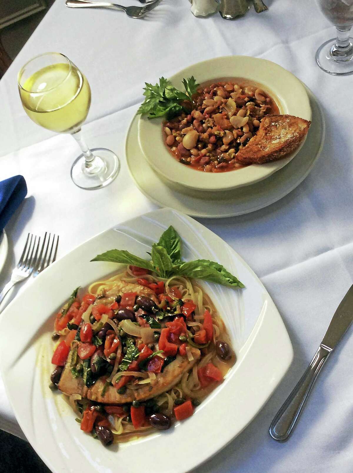 Cafe Allegre recipes for Mediterranean-style swordfish, Tuscan bean soup