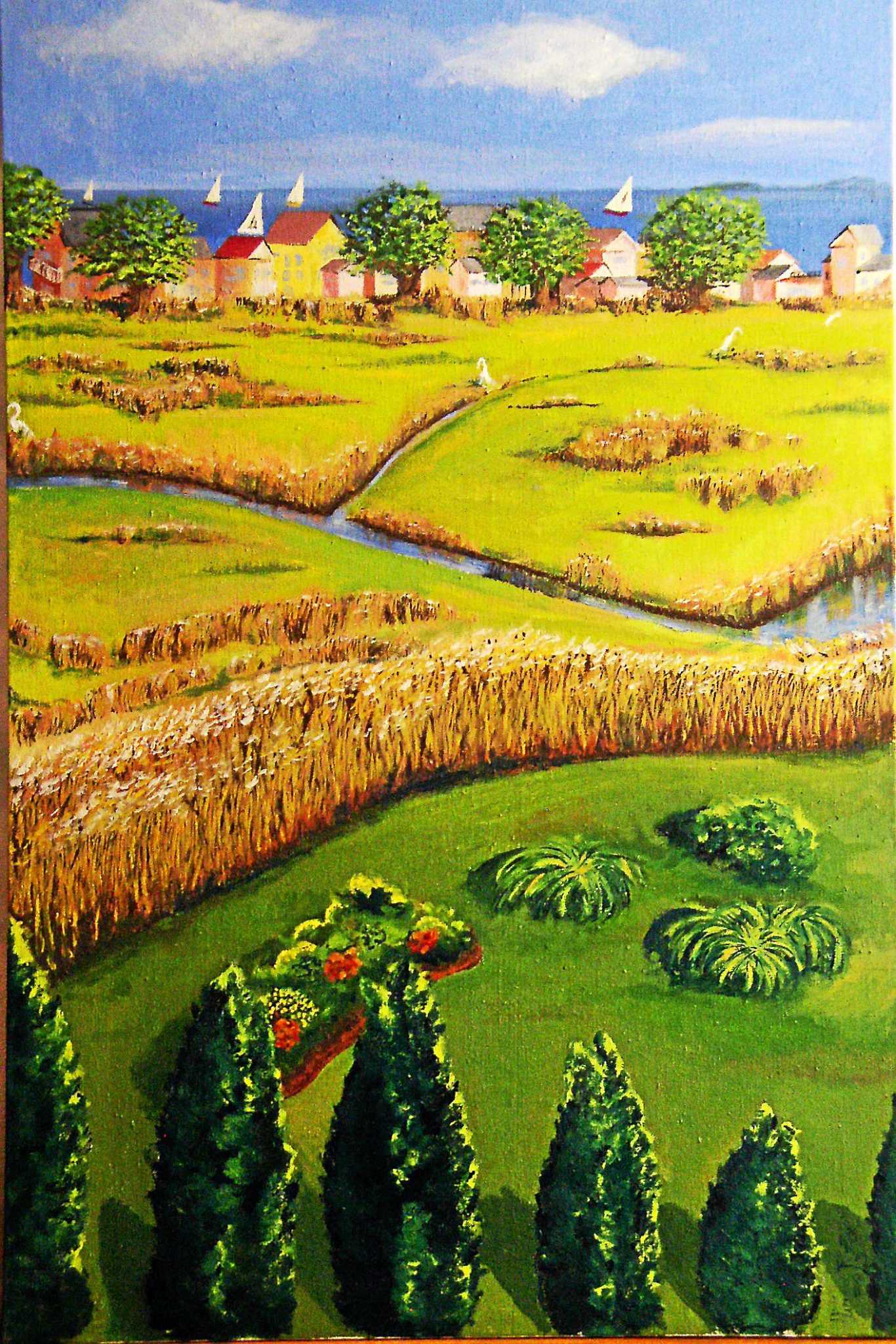 Clinton Art Society members exhibiting works at Clinton Annex