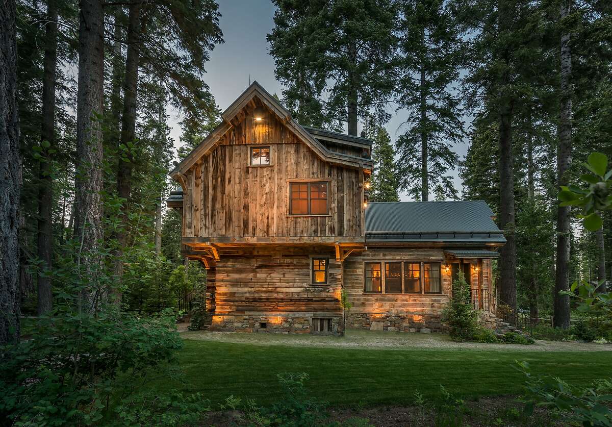 Luxurious cabin in mountains of Lake Tahoe features reclaimed timber