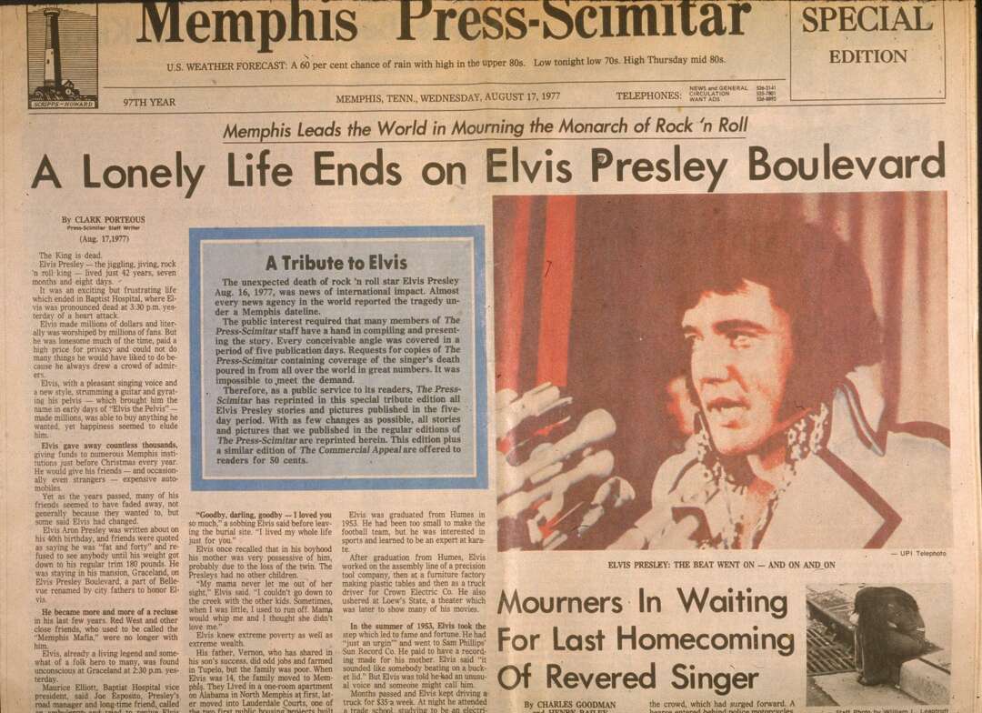 See how the world reacted to Elvis Presley's death this week in 1977