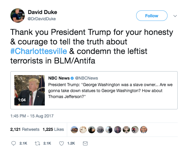 Twitter explodes with responds to Trump on Charlottesville