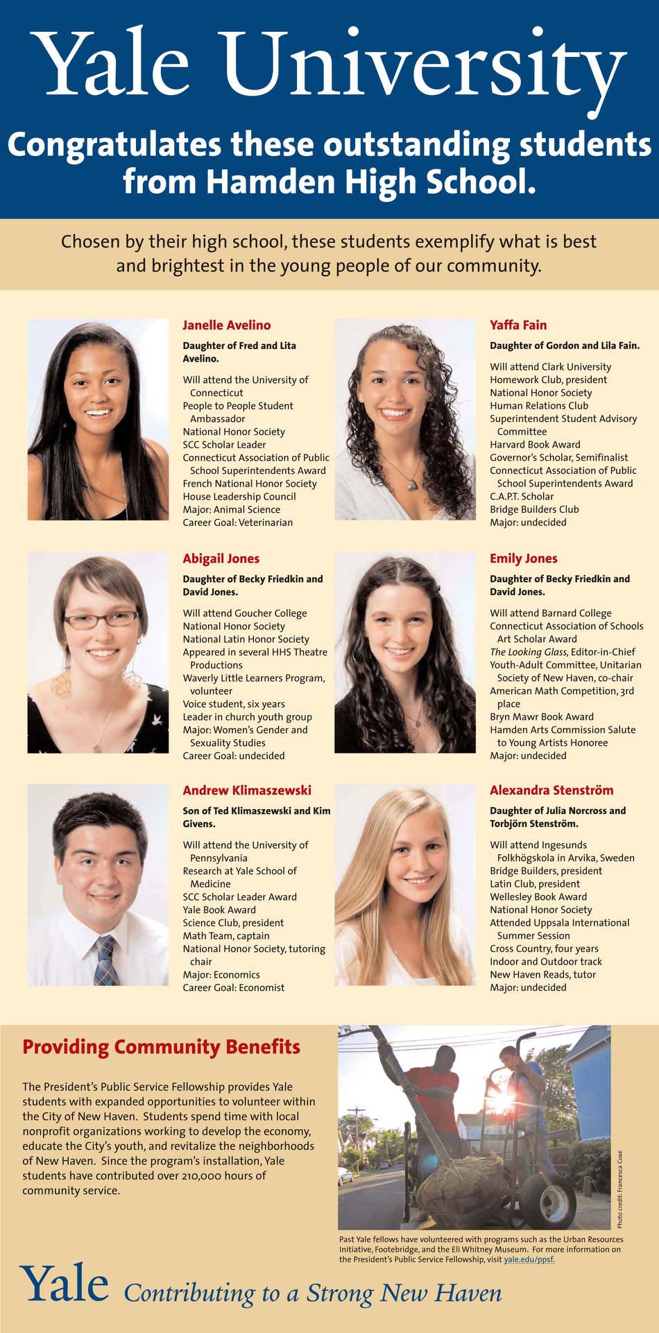 Photos: Yale congratulates outstanding Hamden High School students
