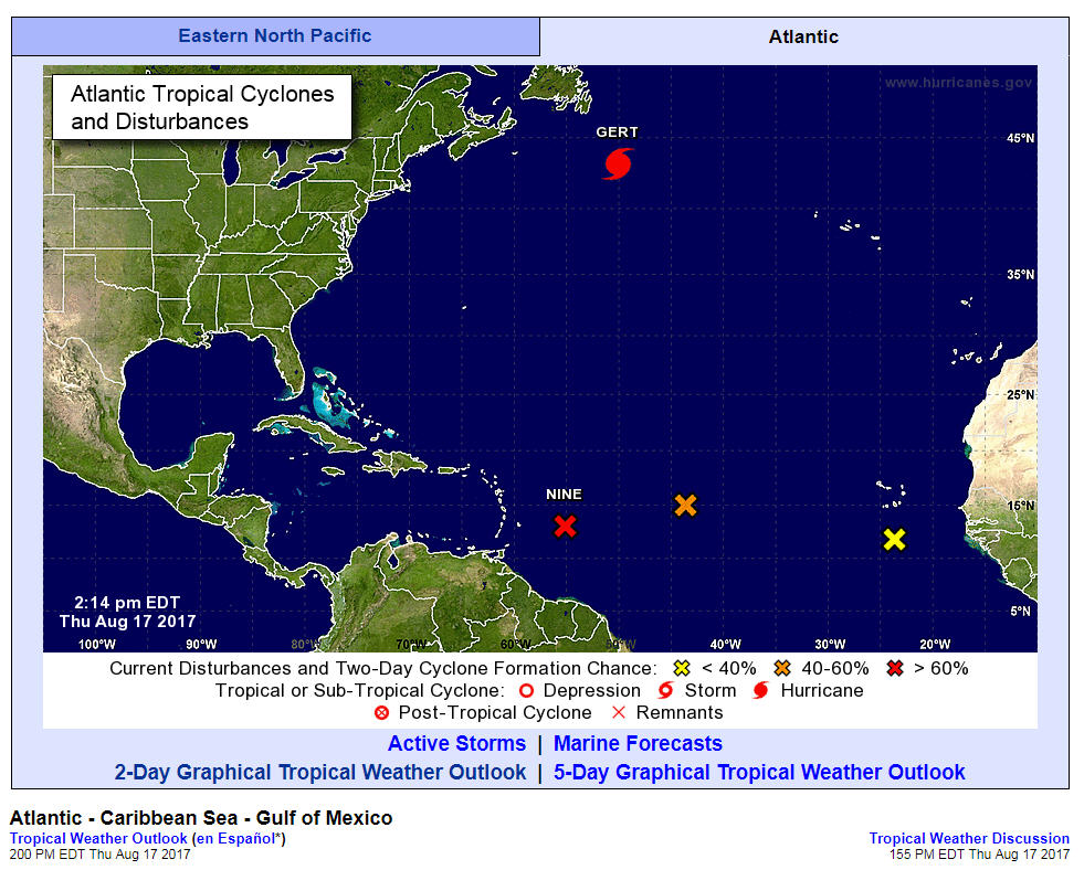 Storm activity in the Atlantic sees formation of Hurricane Gert ...