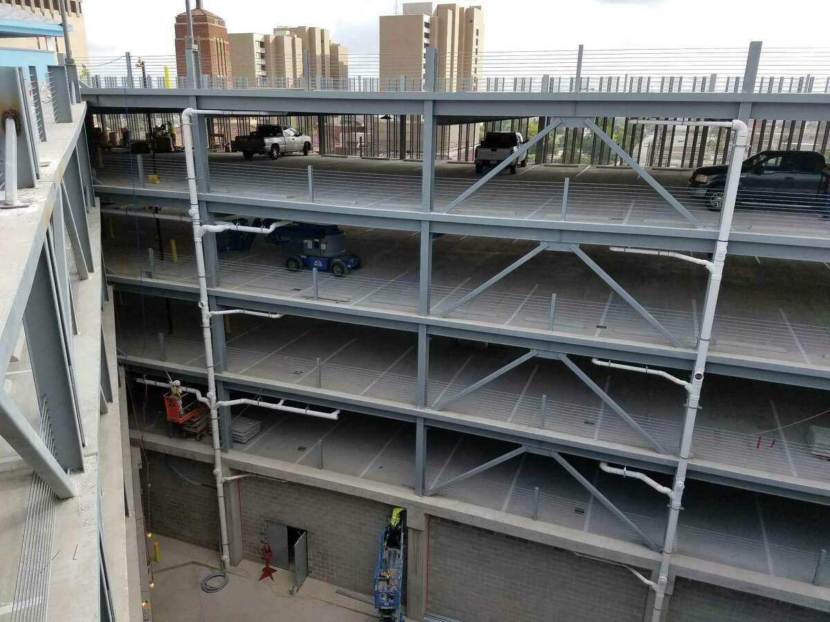 Tobin Center parking garage nearing end of construction