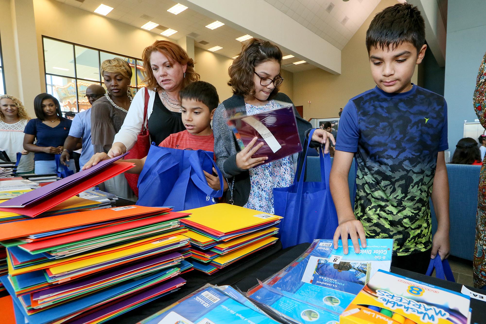 Summit Christian Center congregants assemble school supplies for the ...