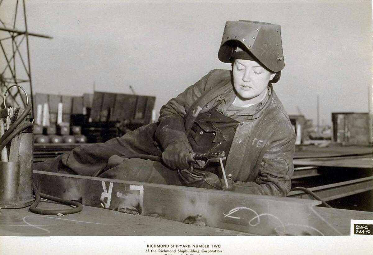 ‘Lady welders’ demand work, 1942