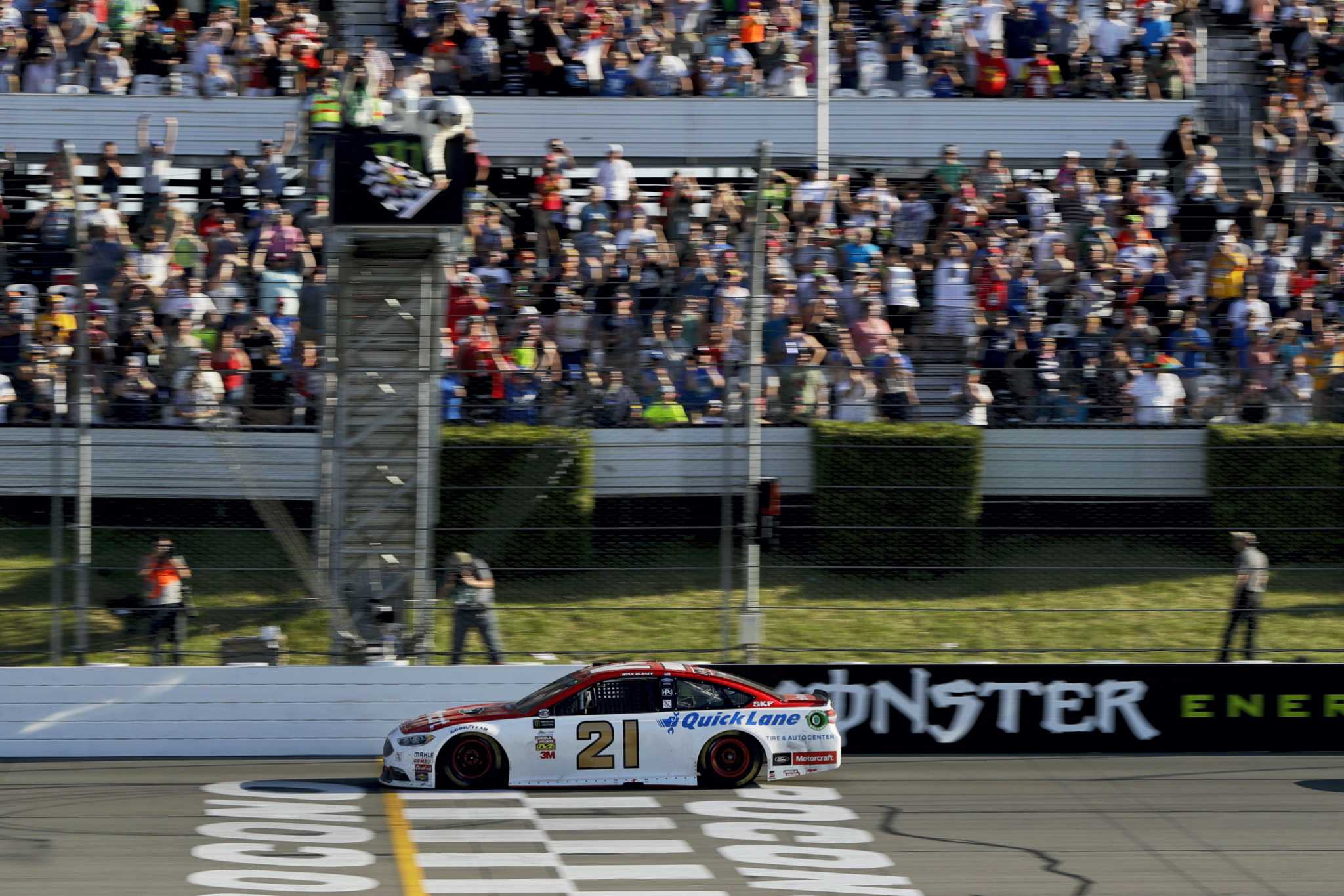 Ryan Blaney wins first career NASCAR Cup race at Pocono