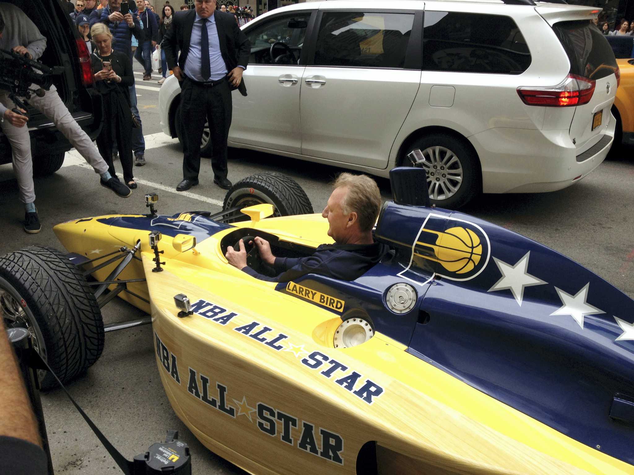 Larry Bird delivers Pacers’ 2021 All-Star bid in an Indy car