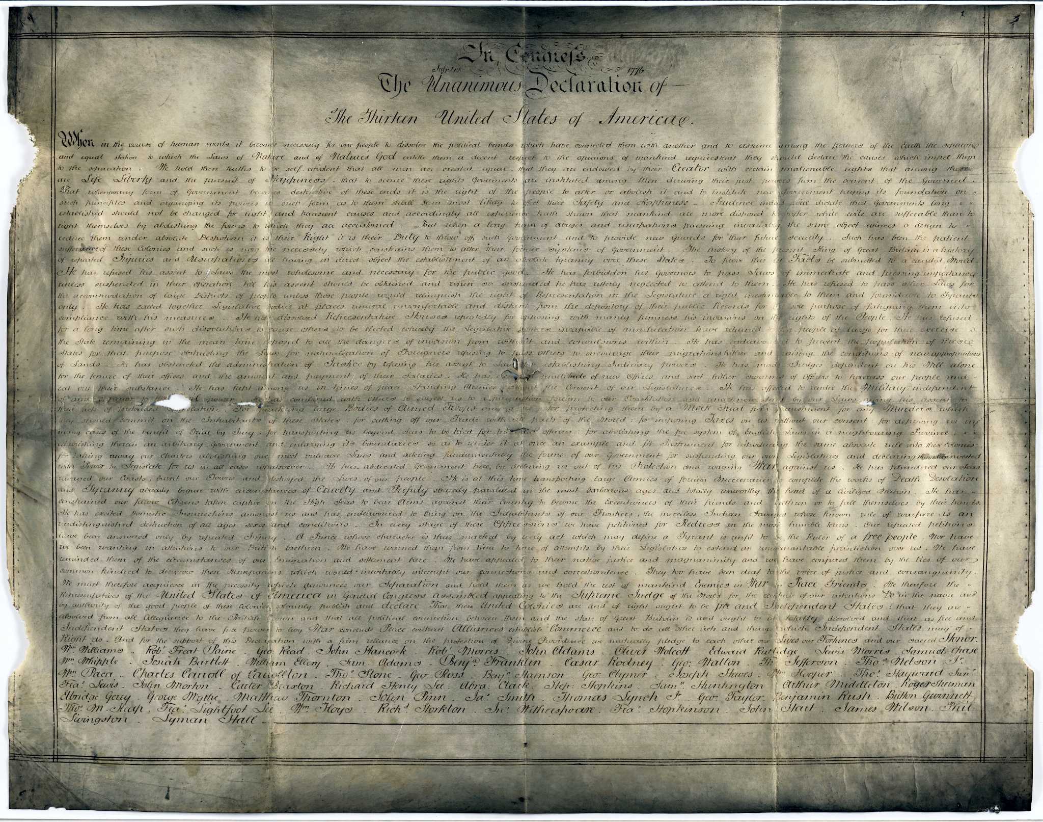 Harvard researchers find 2nd parchment copy of Declaration