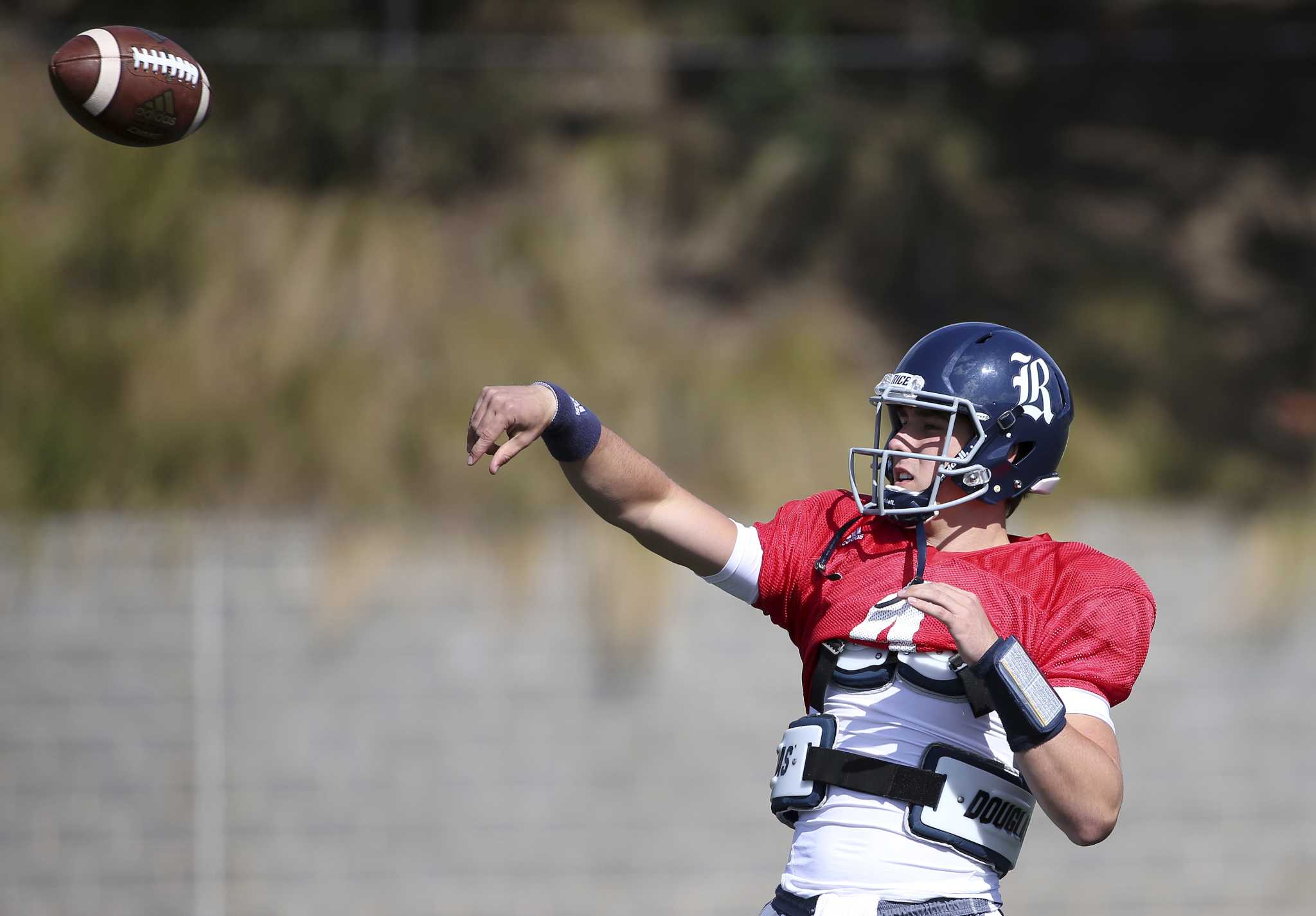 COLLEGE FOOTBALL: Rice players check on status of Hurricane Harvey