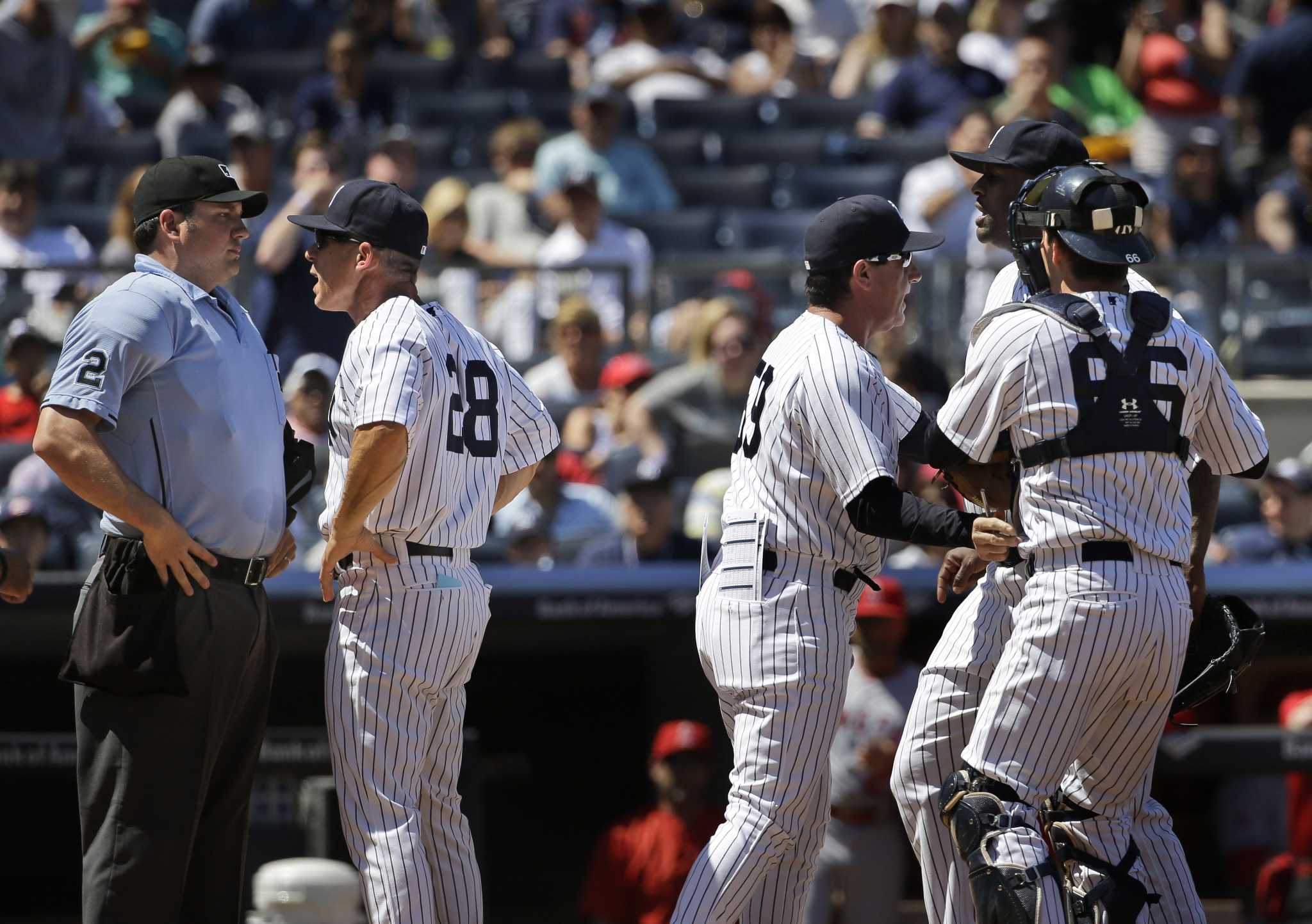 CC Sabathia sharp before ejection as Yankees sweep Angels