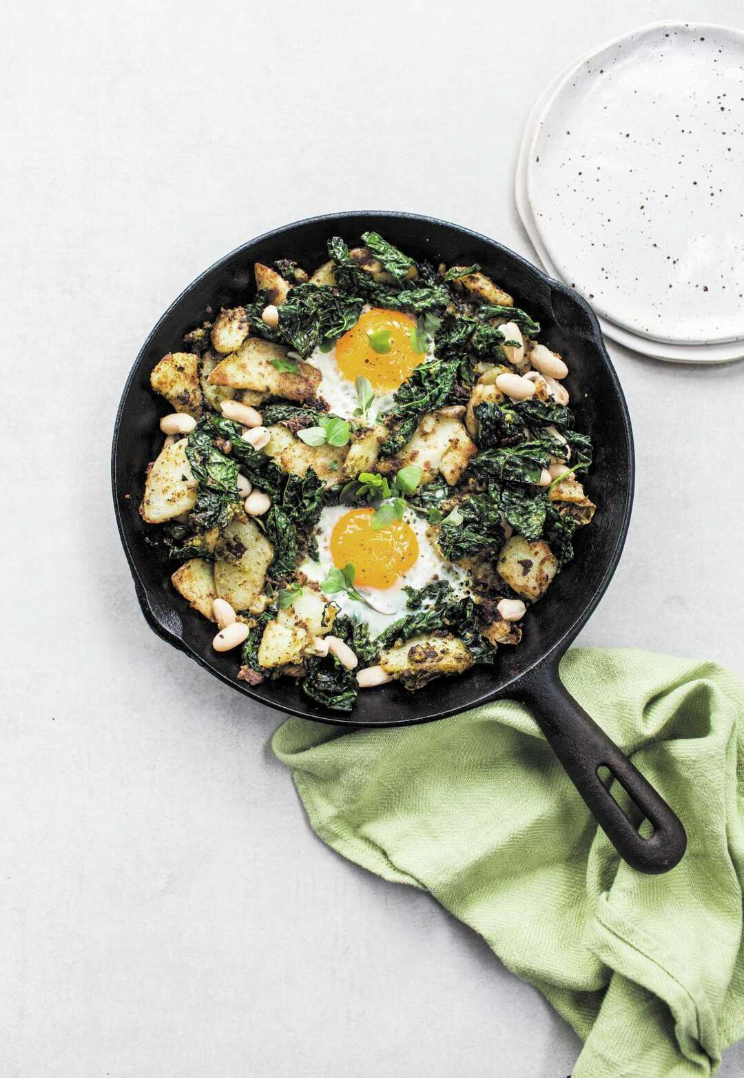 Recipe: Lazy Potato Hash with Kale, Pesto and Eggs