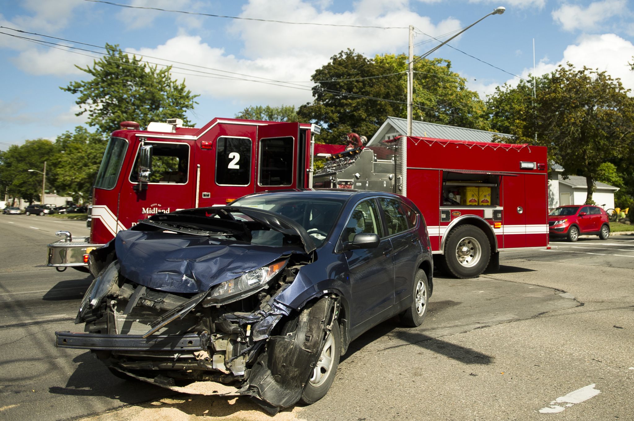 Two-car collision at Ashman and Indian