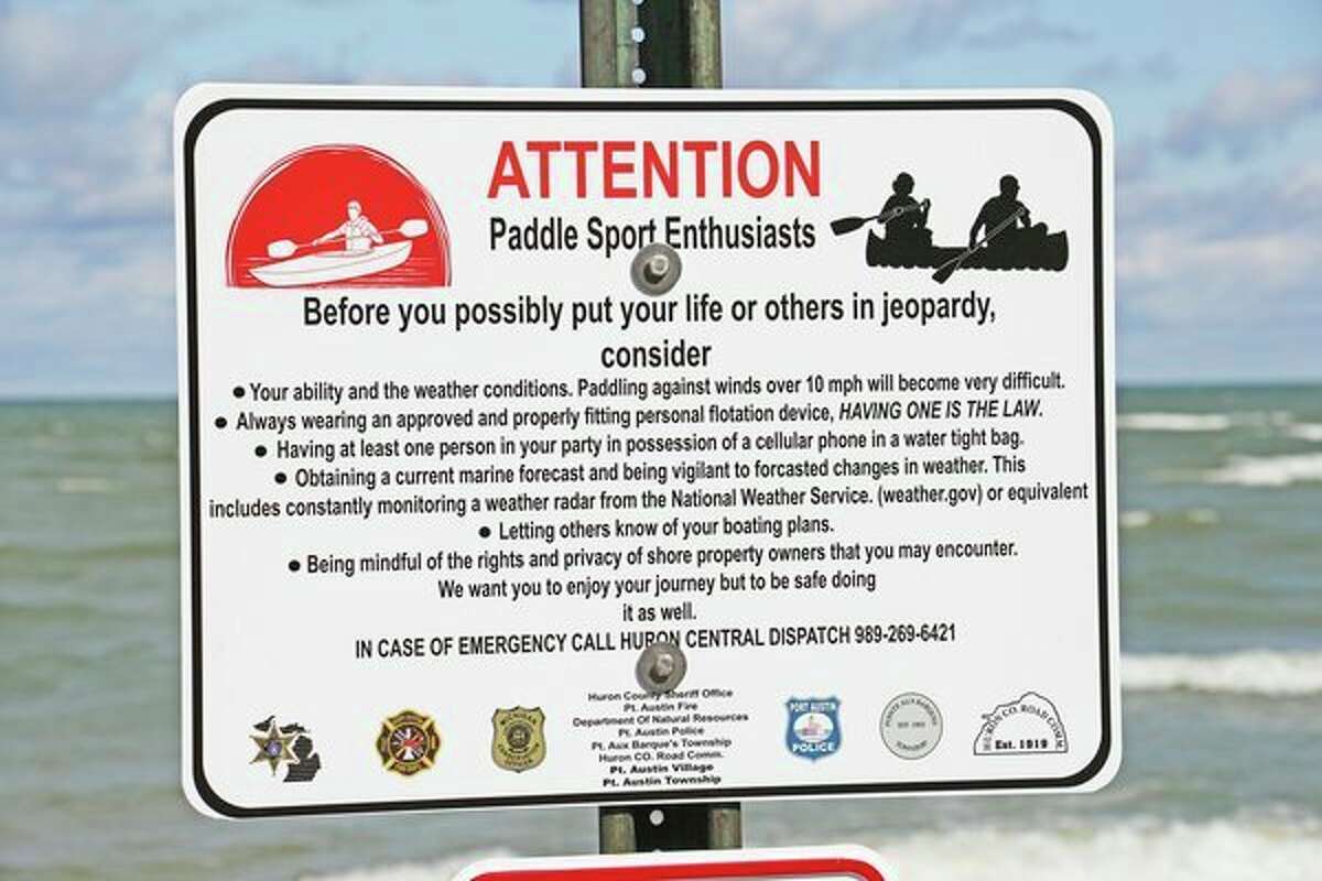 Kayaker safety signs go up prior to holiday weekend