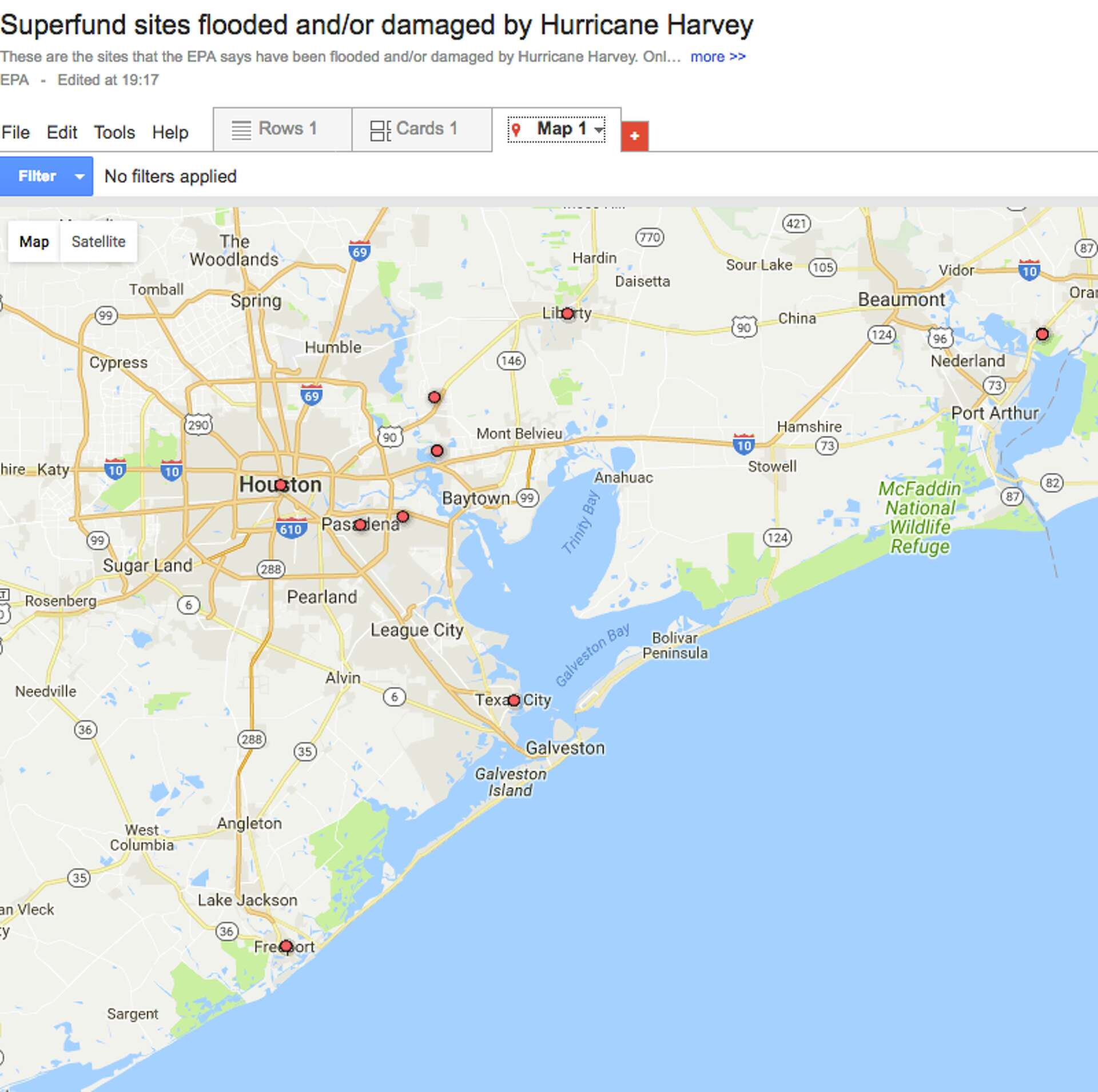 EPA finds damage at Superfund site from Hurricane Harvey