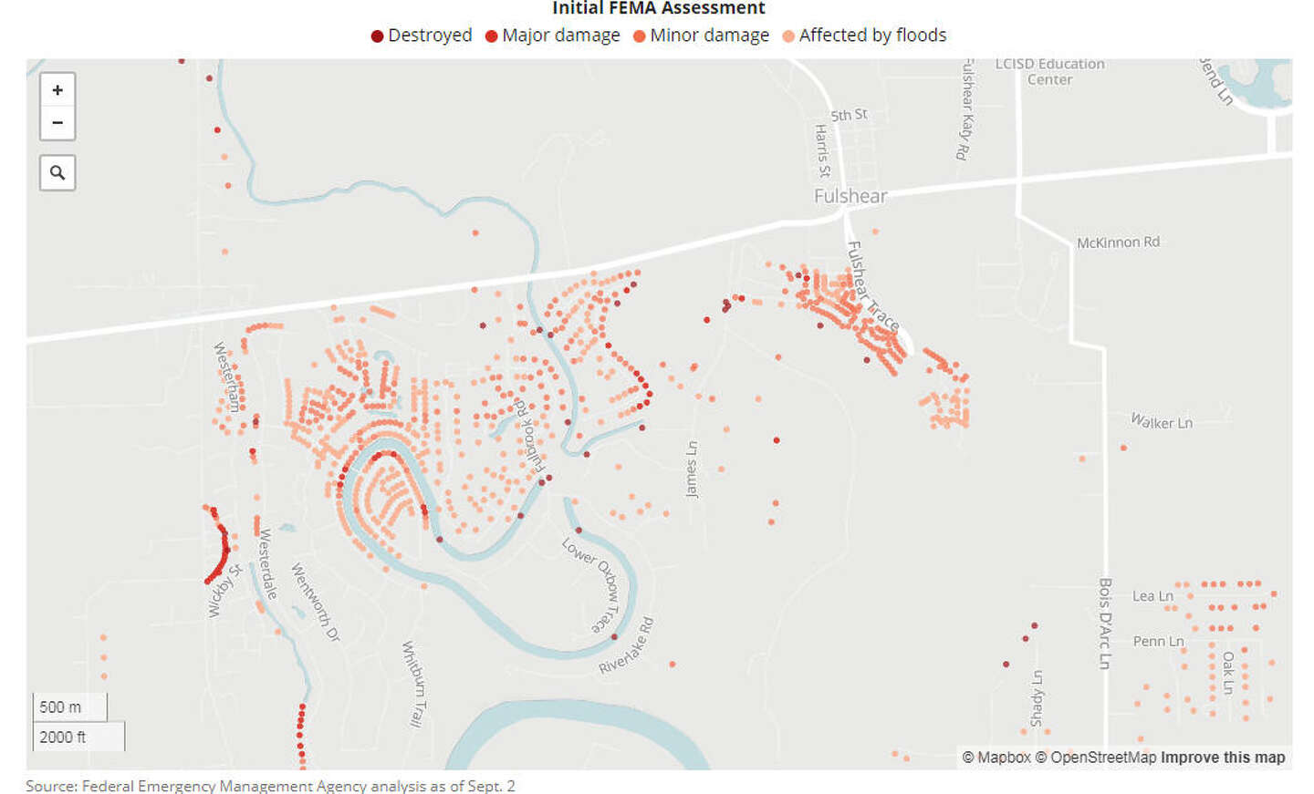 FEMA flood data shows Harvey's broad reach