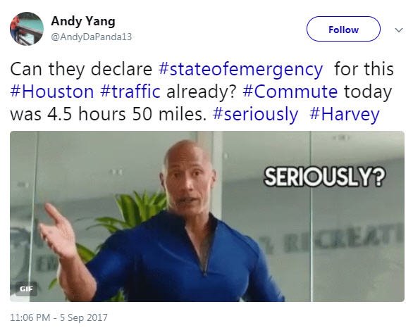Houston traffic memes after Hurricane Harvey