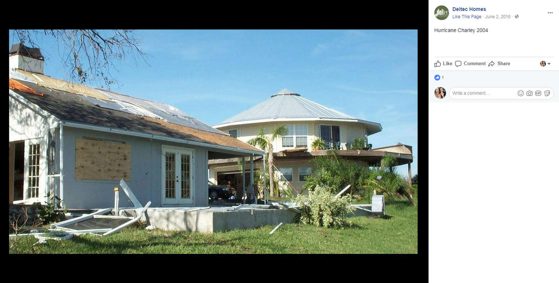 Deltec Homes claims its design can withstand a Category 5 hurricane