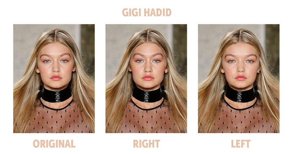Side-by-side photos show which models have the most symmetrical faces ...