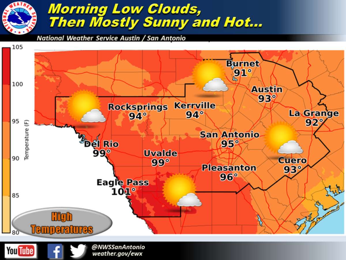 Temperatures in the low 90s expected for the Alamo City this weekend