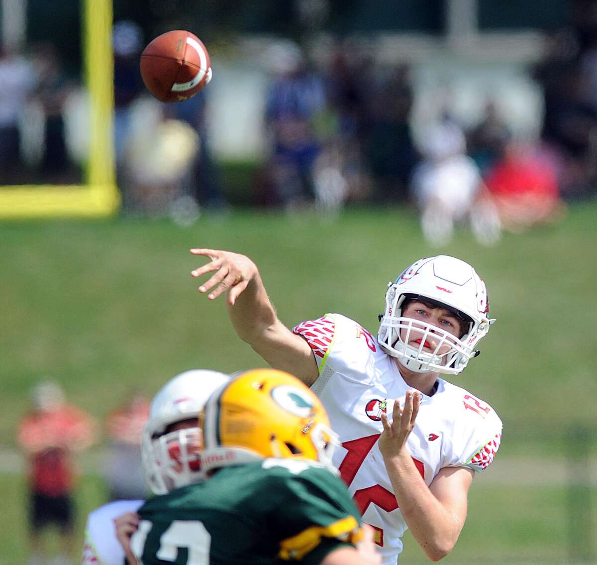 Greenwich football team downs Trinity Catholic, improves to 2-0