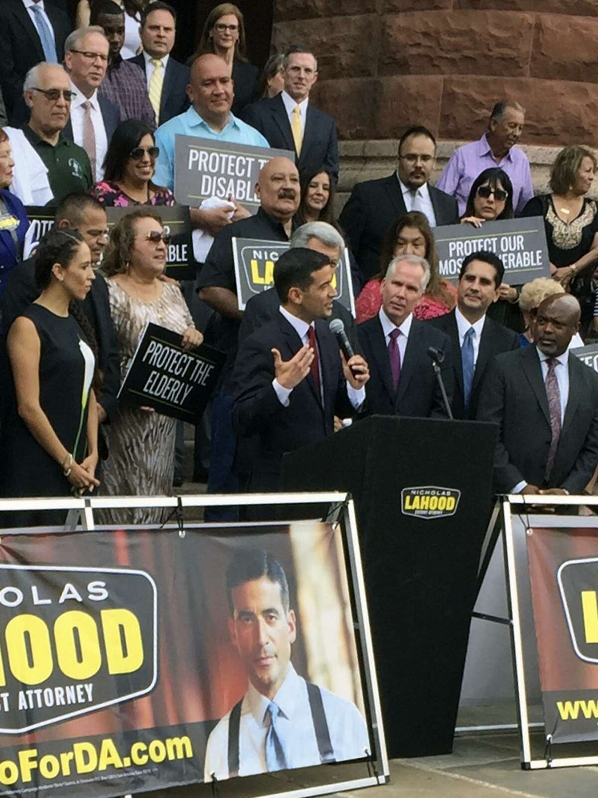District Attorney Nico LaHood announces re-election campaign