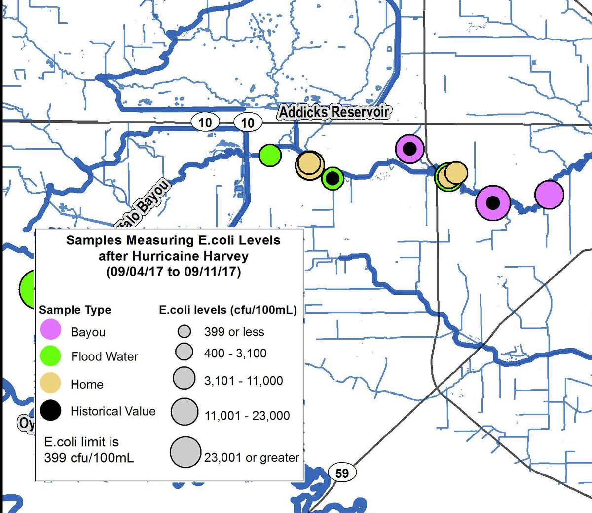 New maps show how contaminated Houston surface water was following ...