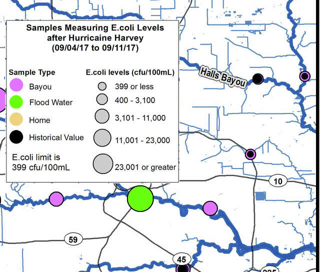 New maps show how contaminated Houston surface water was following ...