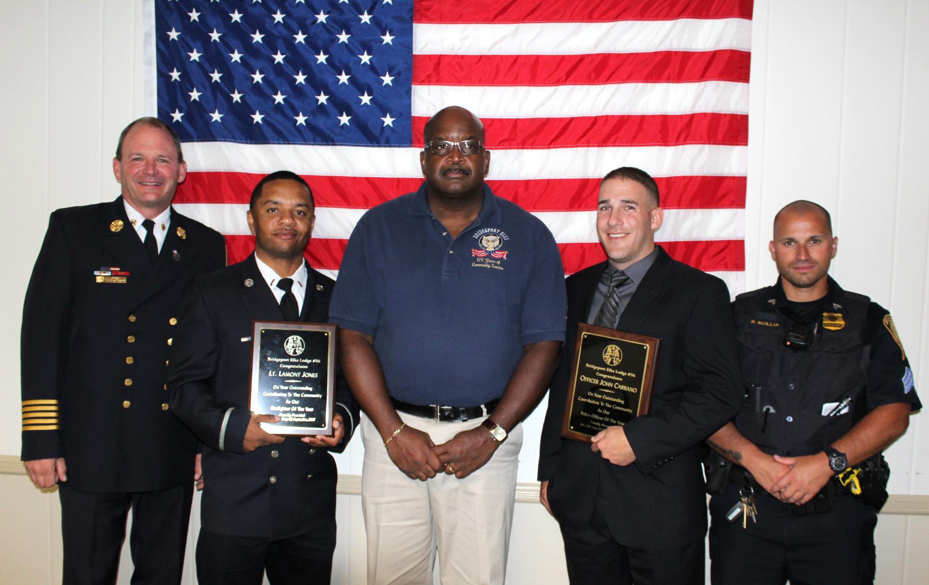 Bridgeport Elks celebrate top firefighter, police officer