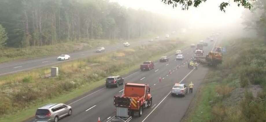 Truck, street-sweeper accident slows I-84 traffic - Connecticut Post