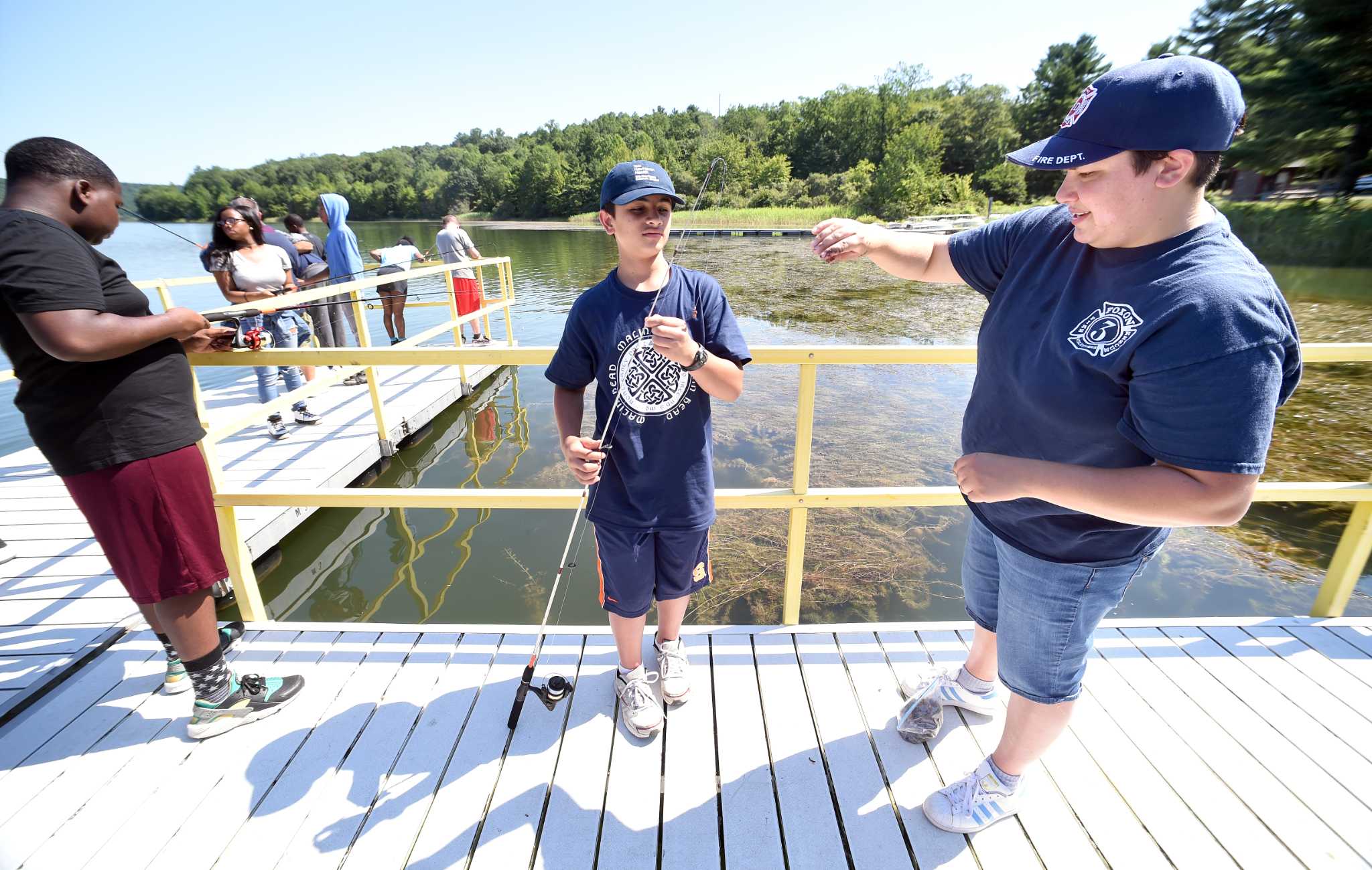 Photos of New Haven PAL Summer Camp Fishing at Lake Saltonstall