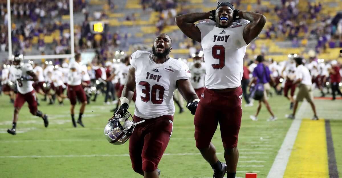 Surging Troy upsets No. 25 LSU at Death Valley