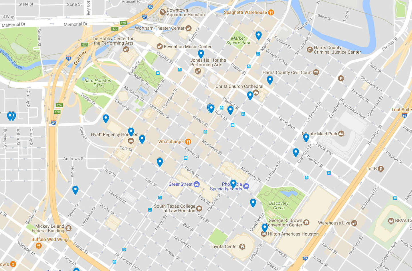 Map Shows Areas With High Prostitution Arrests At Houston Hotels