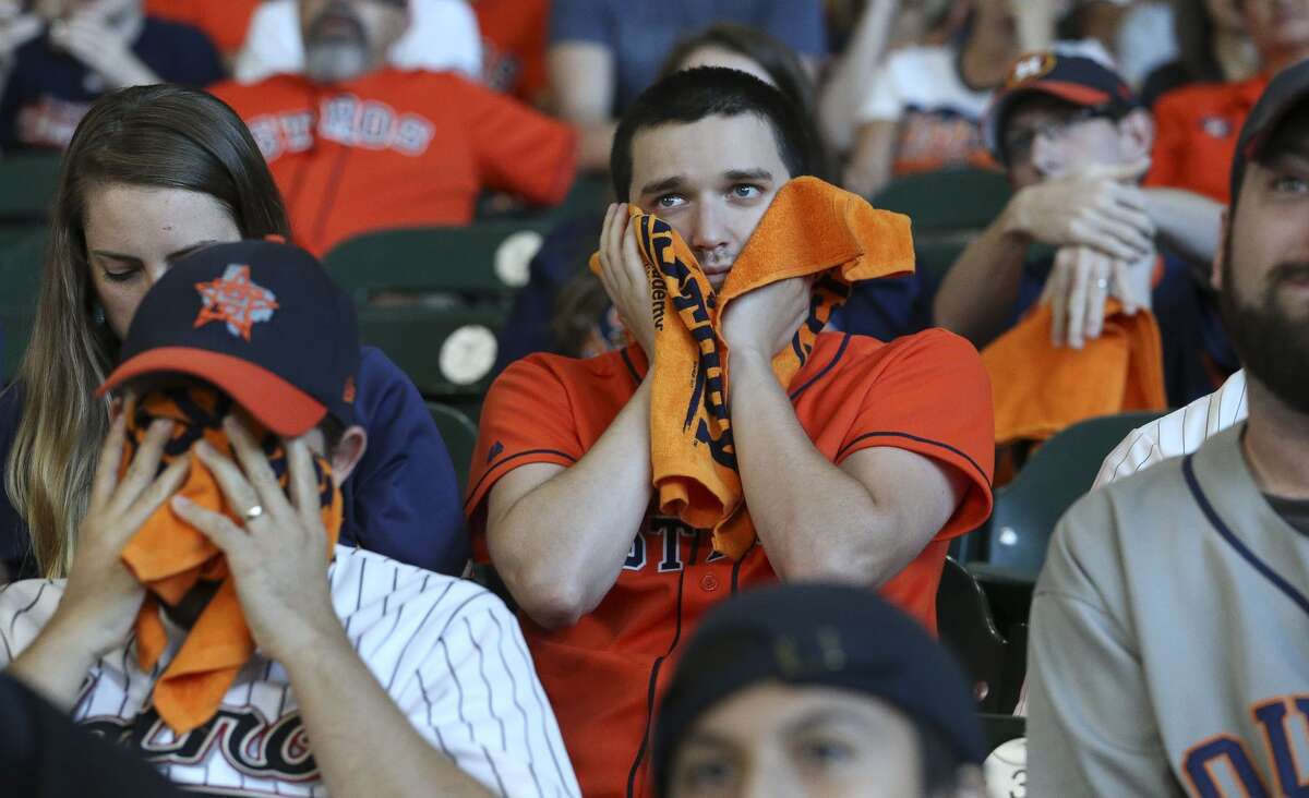 Astros fans gather at Minute Maid Park to watch Game 3 on big screen